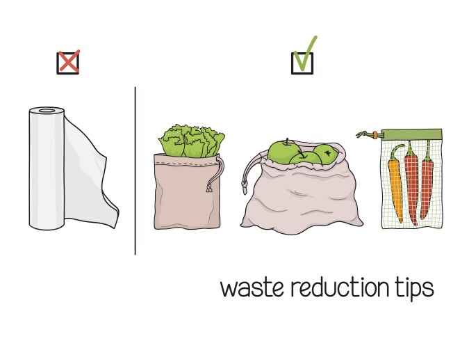 Reusable shopping bags vs single use plastic Vector Image