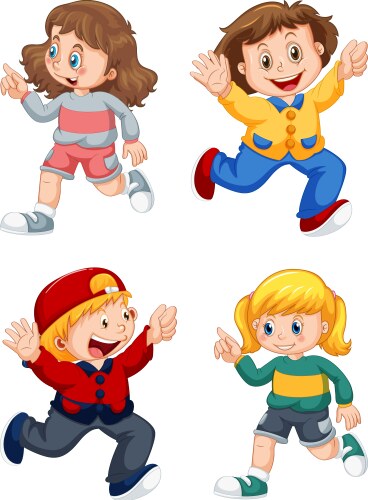 Happy kids playing on the tunnel Royalty Free Vector Image