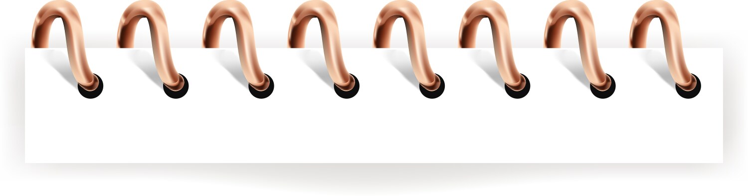 Bookbinder spiral golden wire to connect pages Vector Image