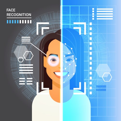 Face recognition system scanning eye retina Vector Image