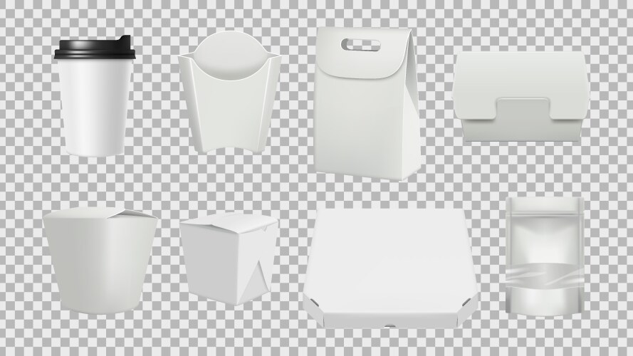 Blank vacuum packages food snacks void packets Vector Image