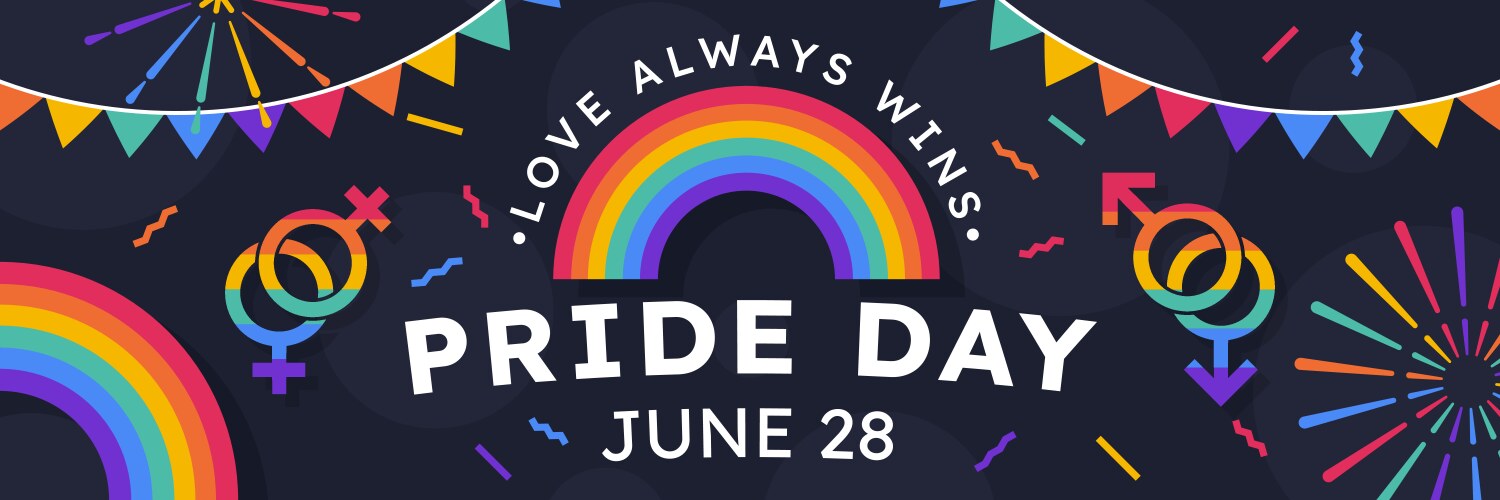 Social media cover template for pride month Vector Image