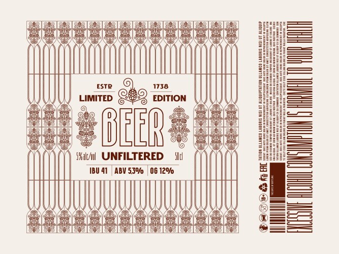 Template decorative label for craft beer Vector Image