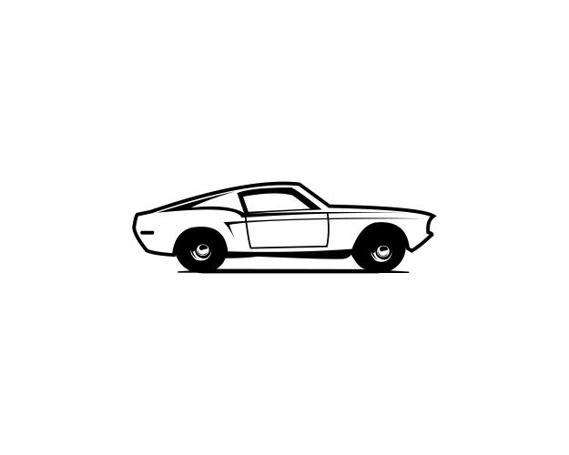 1968 mustang 390 car logo isolated white Vector Image
