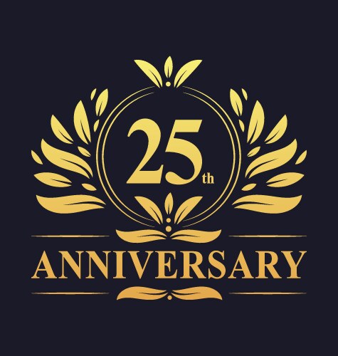 25th happy birthday lettering 25 years Royalty Free Vector