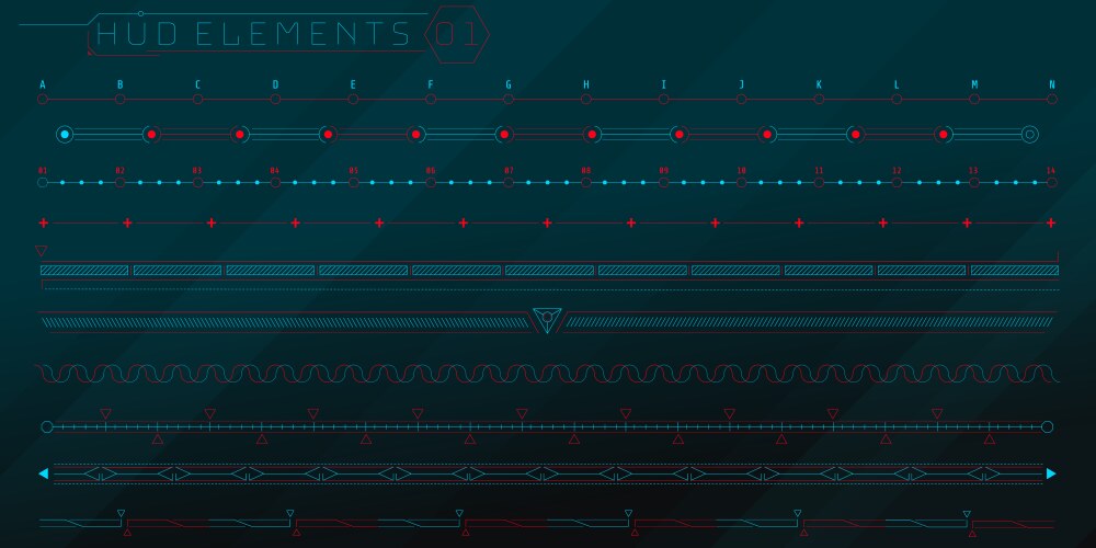 Set of hud lines infographic elements head-up Vector Image