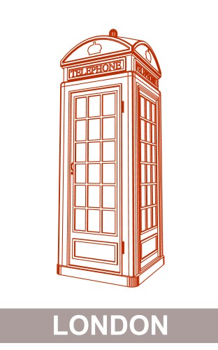 English red phone booth Royalty Free Vector Image