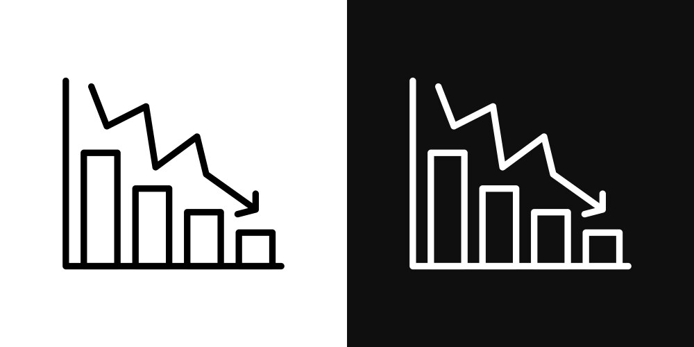 Arrow trend-down icon set down trend chart Vector Image