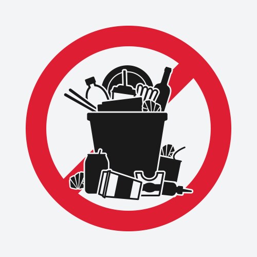 Do not litter put trash in bin signs Royalty Free Vector