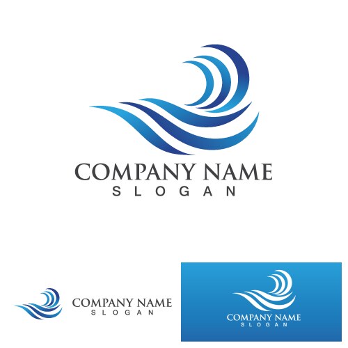 Wave water beach logo and symbol Royalty Free Vector Image