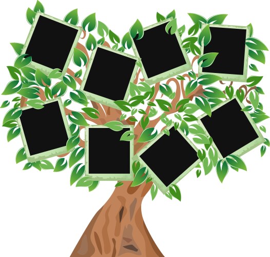 Green tree frame Royalty Free Vector Image - VectorStock