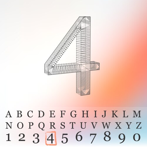 Low poly numbers font polygon number Royalty Free Vector