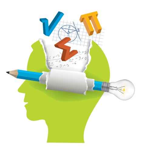 Student of mathematics smart solutions concept Vector Image