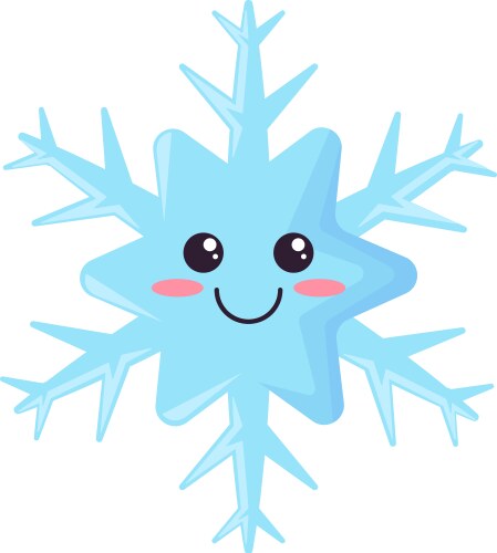 Snowflake blue icon cartoon snow flake sign Vector Image