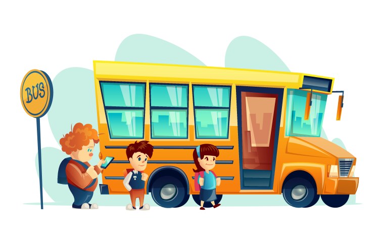 Bus stop cartoon Vector Images & Graphics for Commercial Use | VectorStock