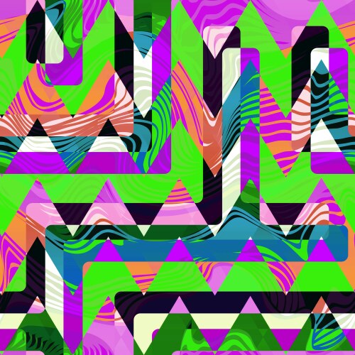 Colorful maze lines seamless pattern Royalty Free Vector