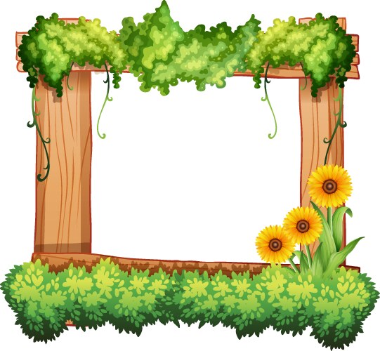 Border template with three kids running on bridge Vector Image