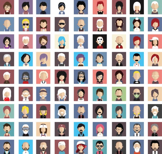 People avatars with colorful backgrounds Vector Image