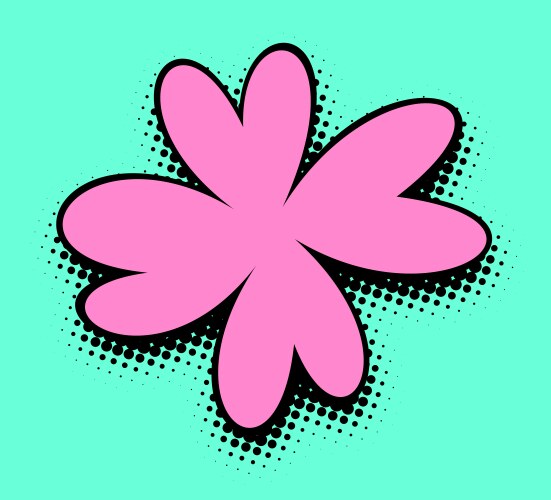 Pink pop art flower Royalty Free Vector Image - VectorStock