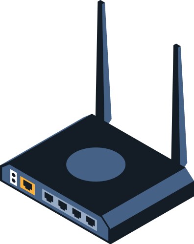 Isometric wi-fi modem router isolated Royalty Free Vector