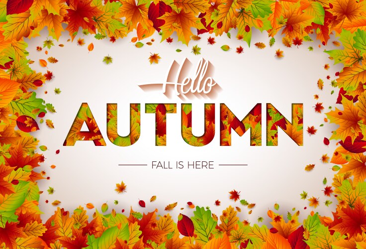 Autumn leaves border frame with space text o Vector Image