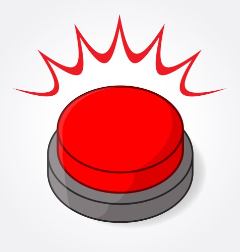 Big red panic button flashing Royalty Free Vector Image
