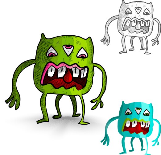 Strange creatures fictional monsters imaginary Vector Image