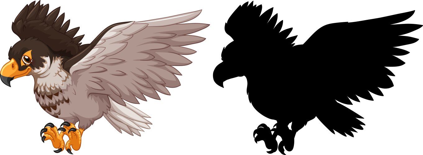 Monkey with its silhouette Royalty Free Vector Image