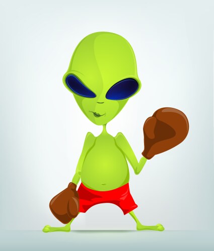 Alien back character Royalty Free Vector Image