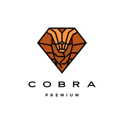 Cobra logo icon in diamond shape Royalty Free Vector Image