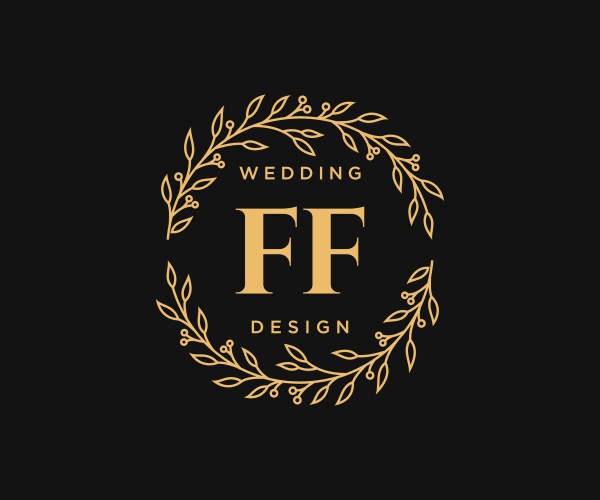 Ff initials letter wedding monogram logos Vector Image