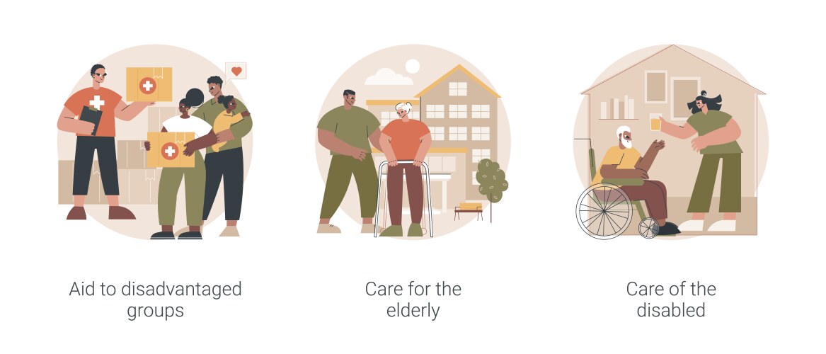Help vulnerable people abstract concept Royalty Free Vector
