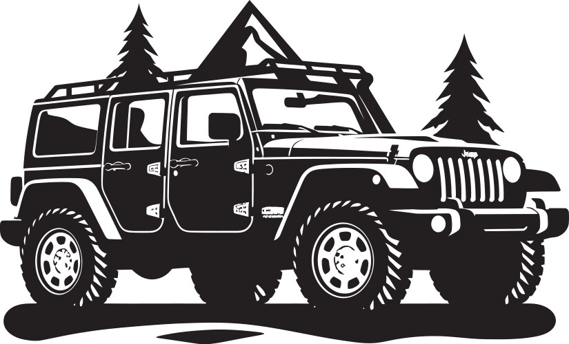 Jeep gladiator artwork adventure emblem setve Vector Image