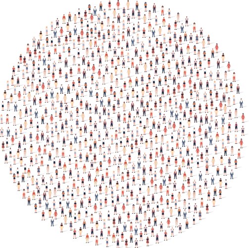 Large group of people silhouette crowded together Vector Image