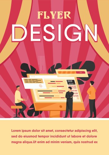 Software Developers Programming On Computer Vector Image 9936