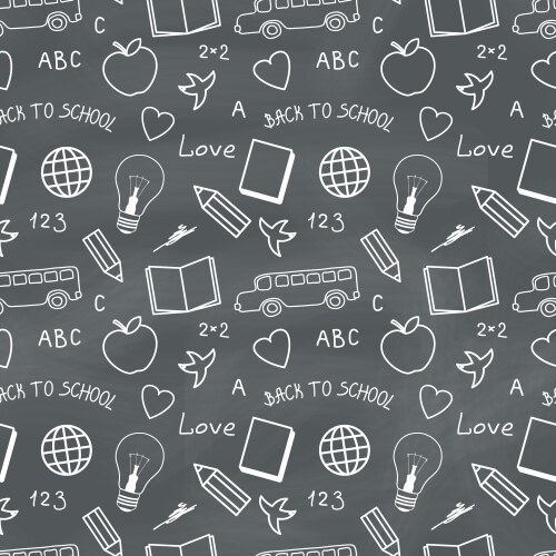 Back to school doodles in chalkboard background Vector Image