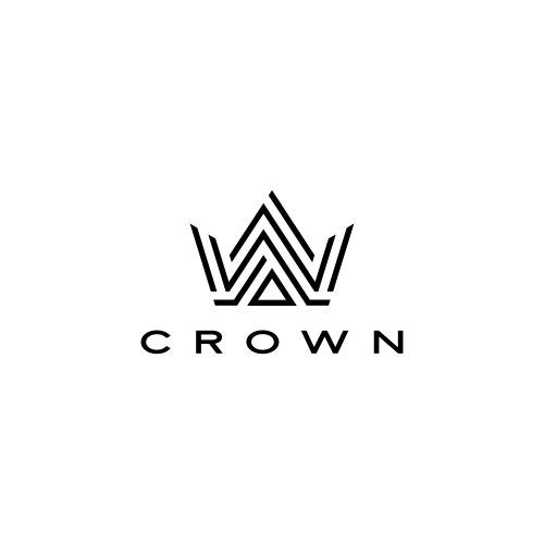 Crown and stars line outline icon Royalty Free Vector Image