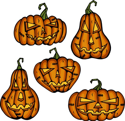 Halloween pumpkin pop art Royalty Free Vector Image