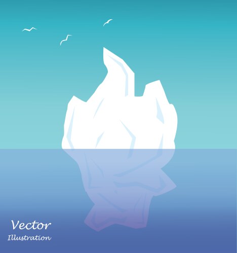 Cartoon arctic iceberg with blue sea winter Vector Image