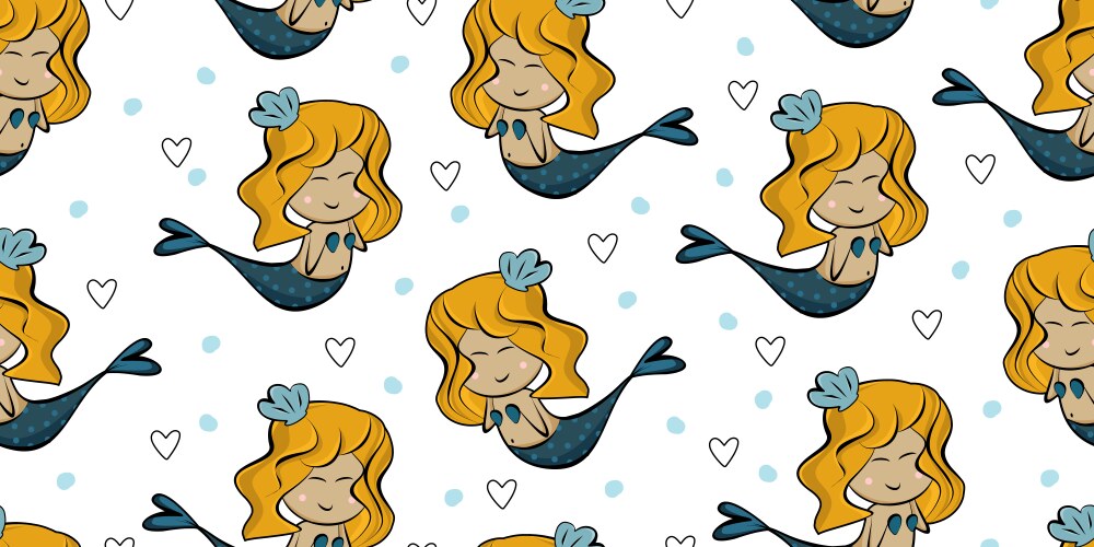 Mermaid design patterns ready to print Royalty Free Vector