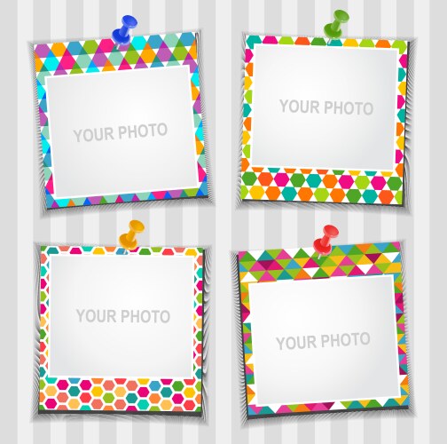 Cartoon family photo frames isolated flat Vector Image
