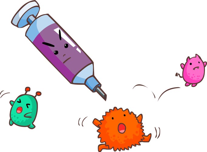 Germs and bacteria cartoon Royalty Free Vector Image