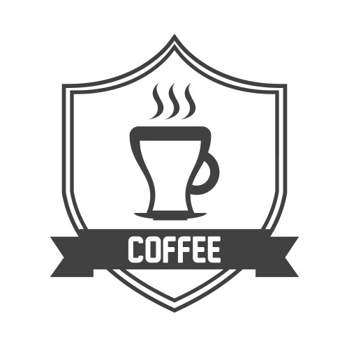 Black icon coffee cup cartoon Royalty Free Vector Image