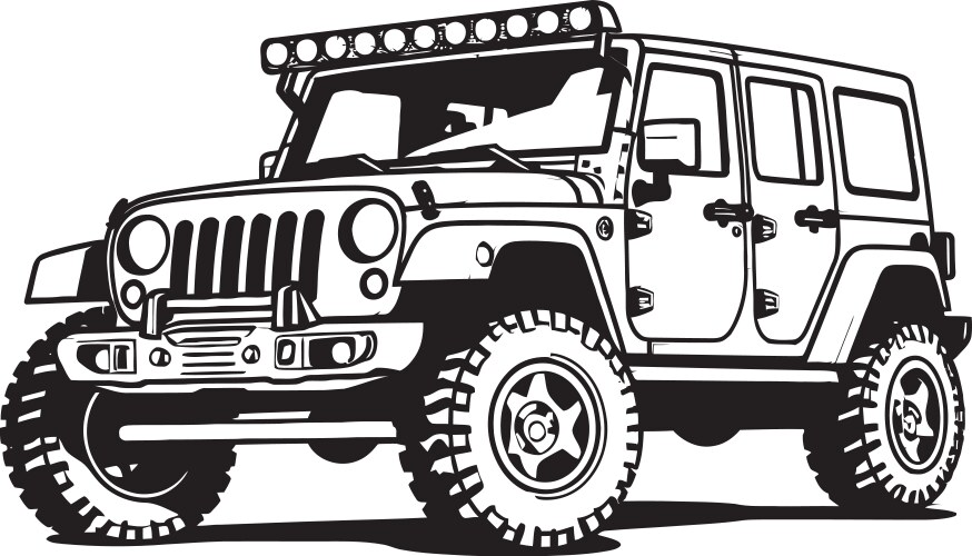 Black and White Jeep Vector Images (over 4,700)