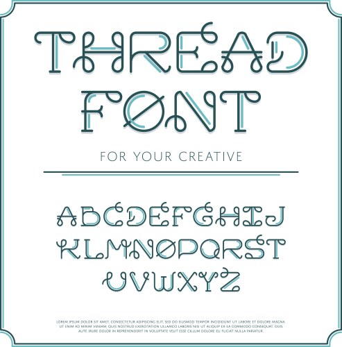 Serif font hair line in classic style Royalty Free Vector