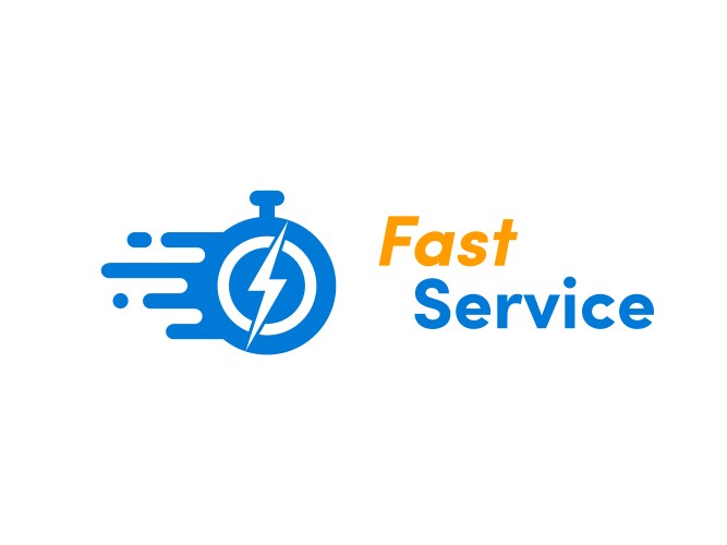 Time clock logo fast express service Royalty Free Vector
