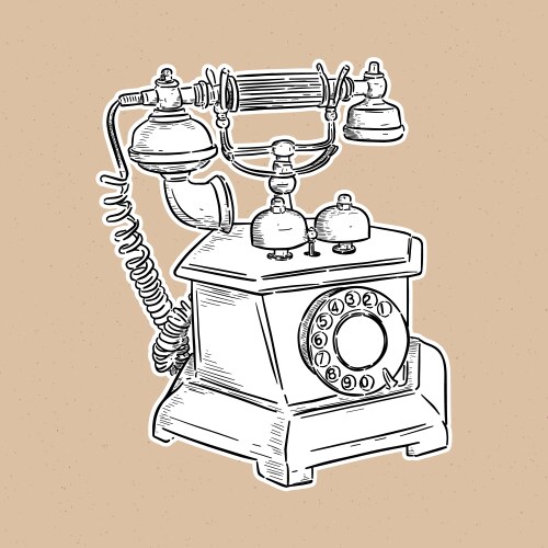 Public phone hand draw sketch Royalty Free Vector Image