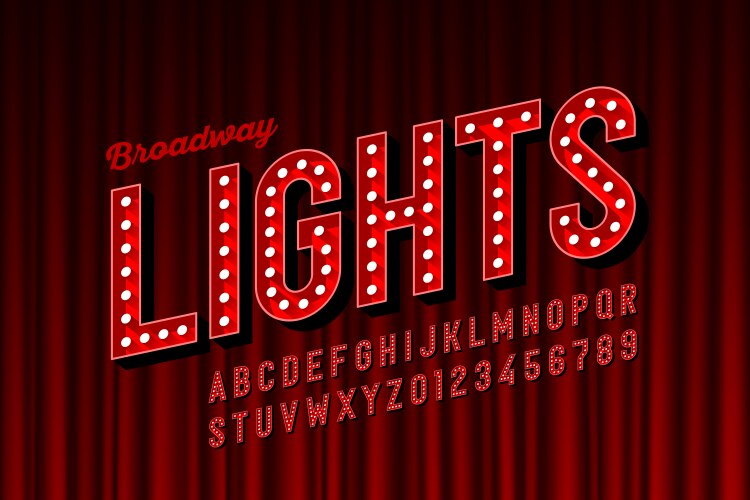 Retro style font old movie title screen alphabet Vector Image
