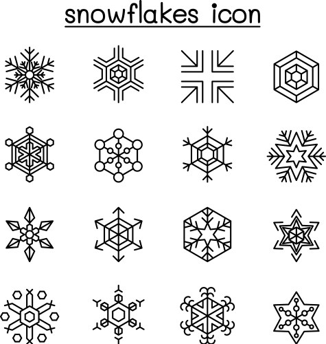 Simple snowflake icons Royalty Free Vector Image