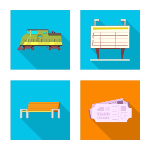 Train and station symbol Royalty Free Vector Image